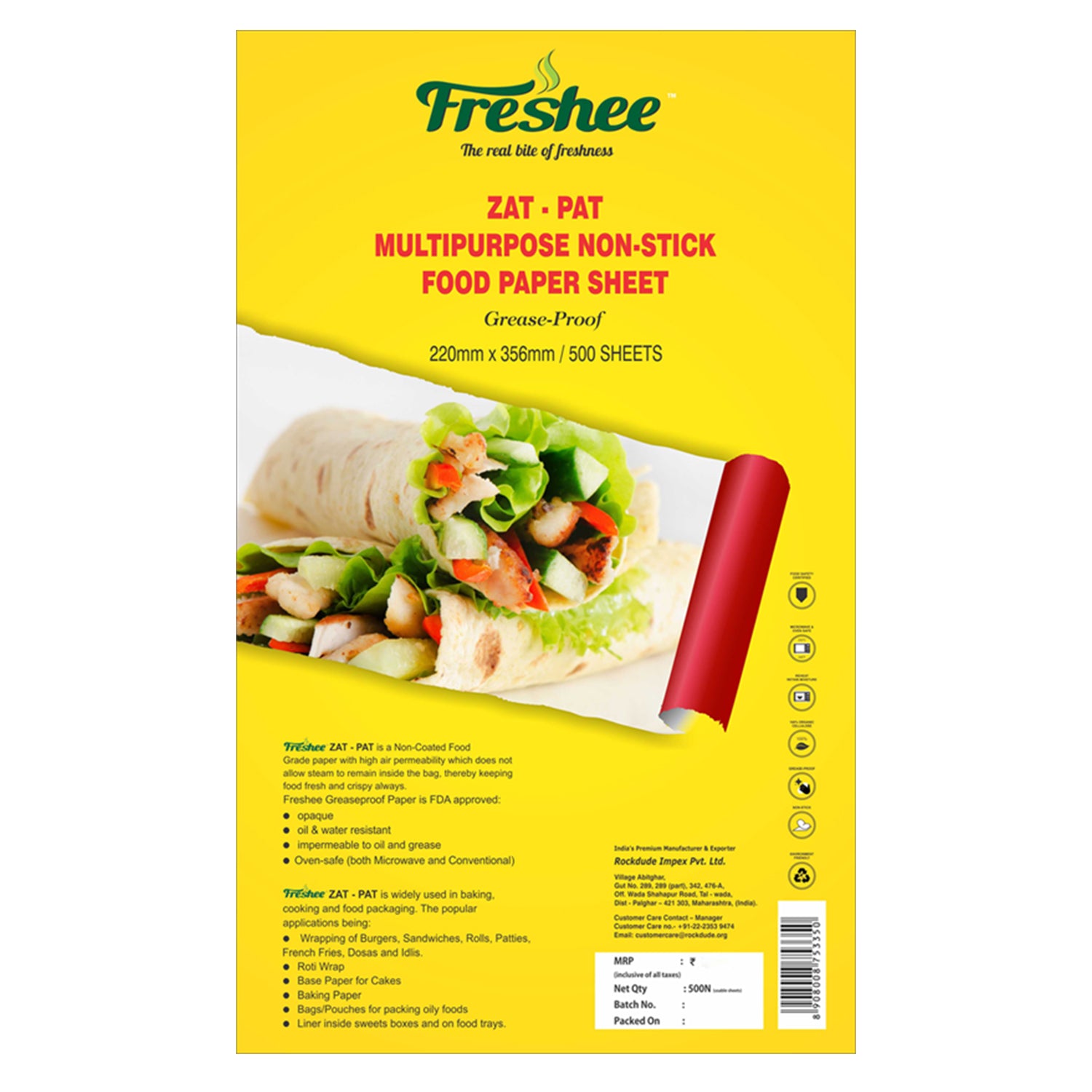 Freshee Greaseproof Paper Pre Cut Non-Stick 220m x 350mm, Multi-purpos ...