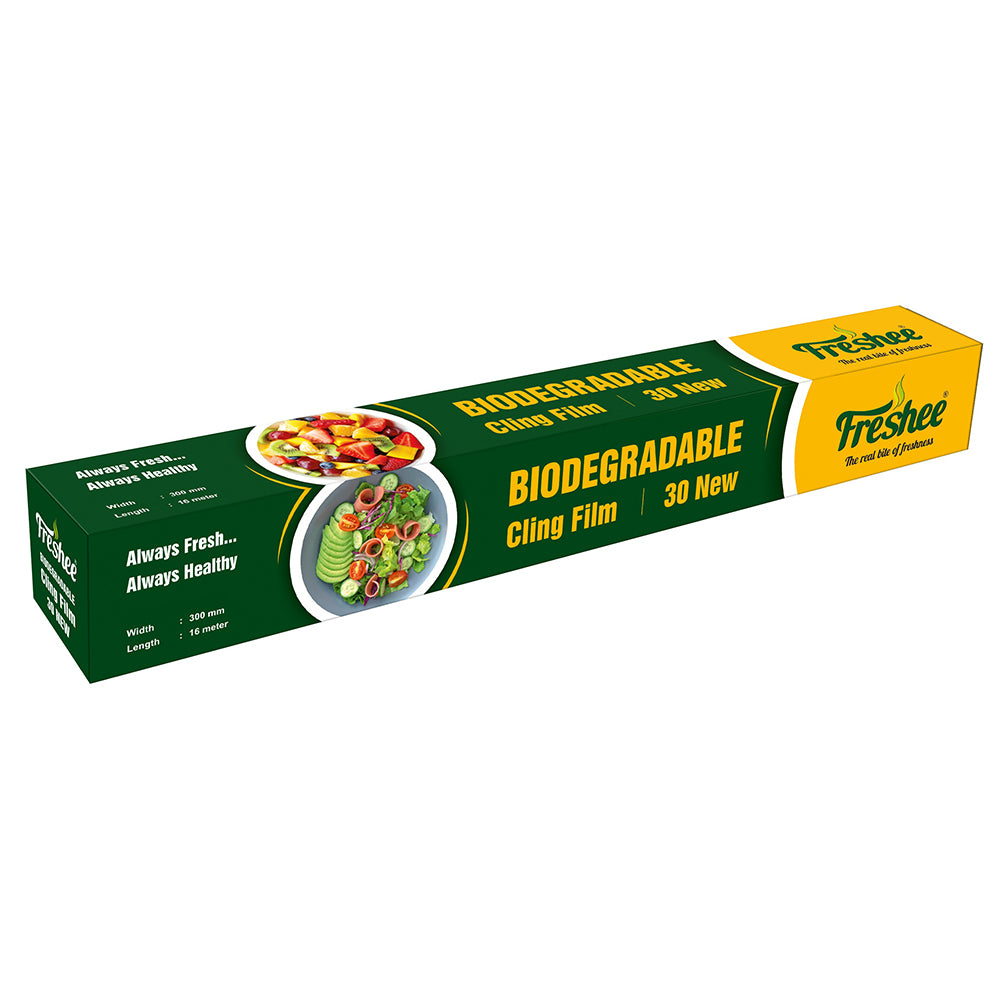 Freshee 16mtrs Biodegradable Cling Film Roll for Food Wrapping and Sto ...