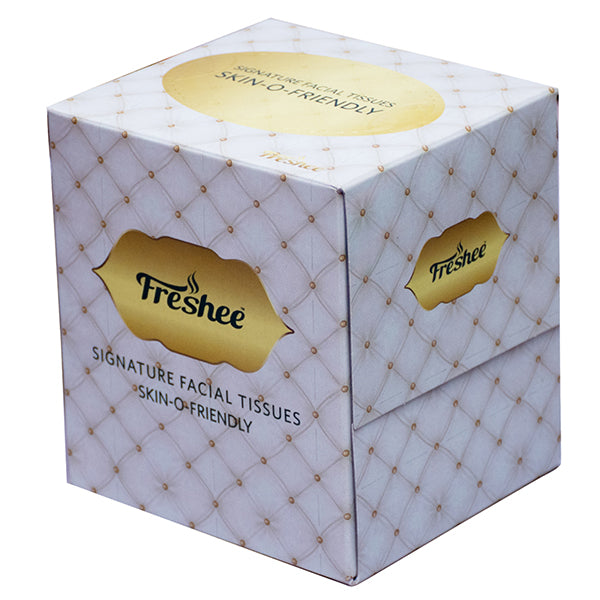 Freshee Facial Tissue Box, 2 Ply Cube Box with 80 Soft Facial Tissues ...